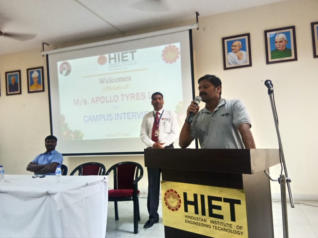 Campus Recruitment Drive M/s Apollo Tyres, Chennai – HIET