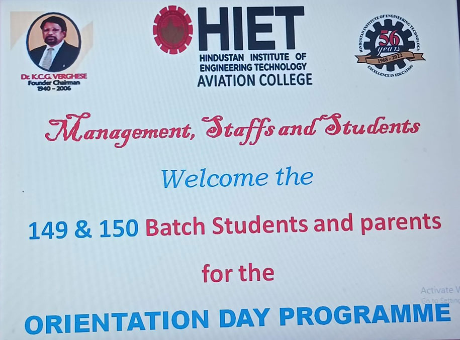 Orientation day 2022 of HIET, Aviation College – HIET